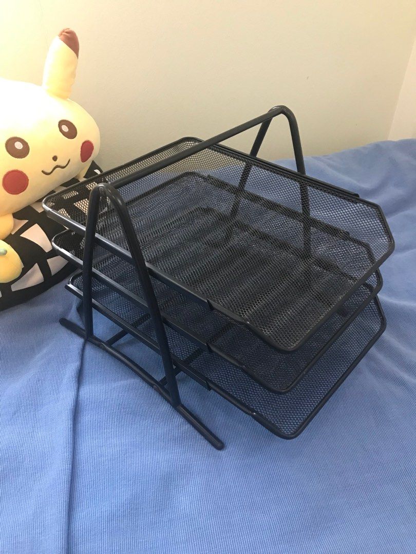 Paper tray 3-tier black metal, Hobbies & Toys, Stationery & Craft ...