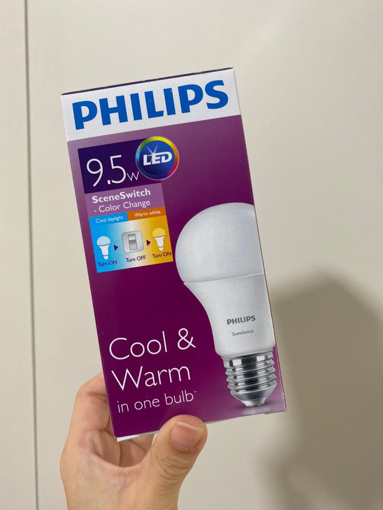 philips bulb colour change cool and warm 9.5 watt LED, Furniture & Home ...