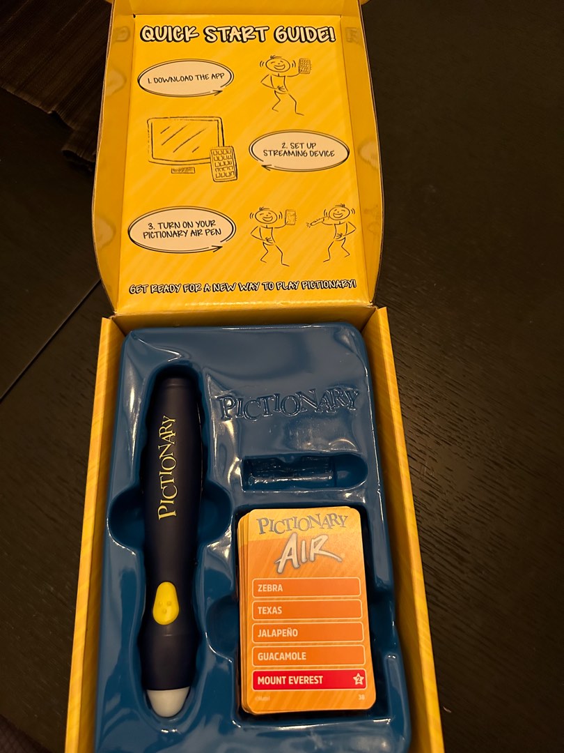 Pictionary Air Drawing Game, Family Game with Light-up Pen and Clue ...