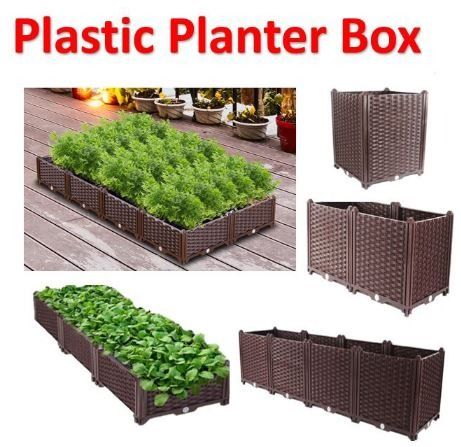 Plastic Planter Box Plant Planter Pot Box Gardening Accessories Home ...