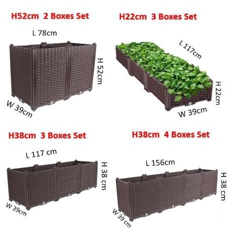 Plastic Planter Box Plant Planter Pot Box Gardening Accessories Home ...