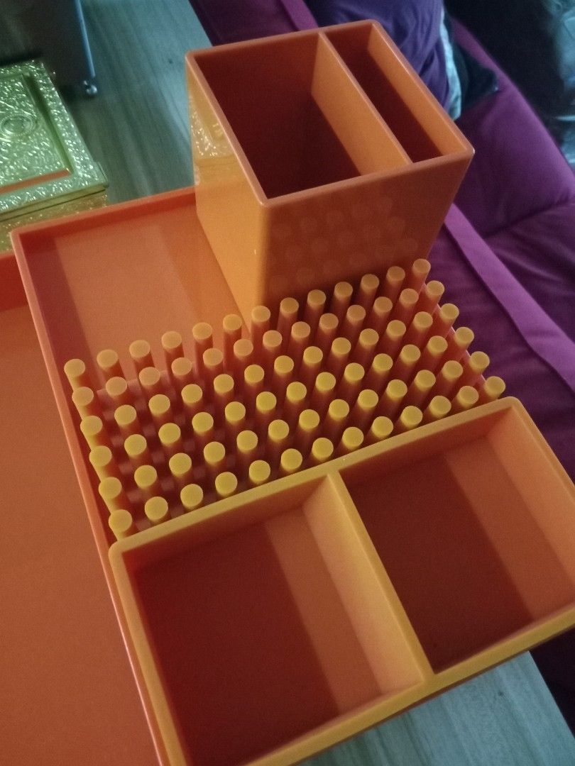 Poppin Orange Stacked Tray, Furniture & Home Living, Home Improvement ...