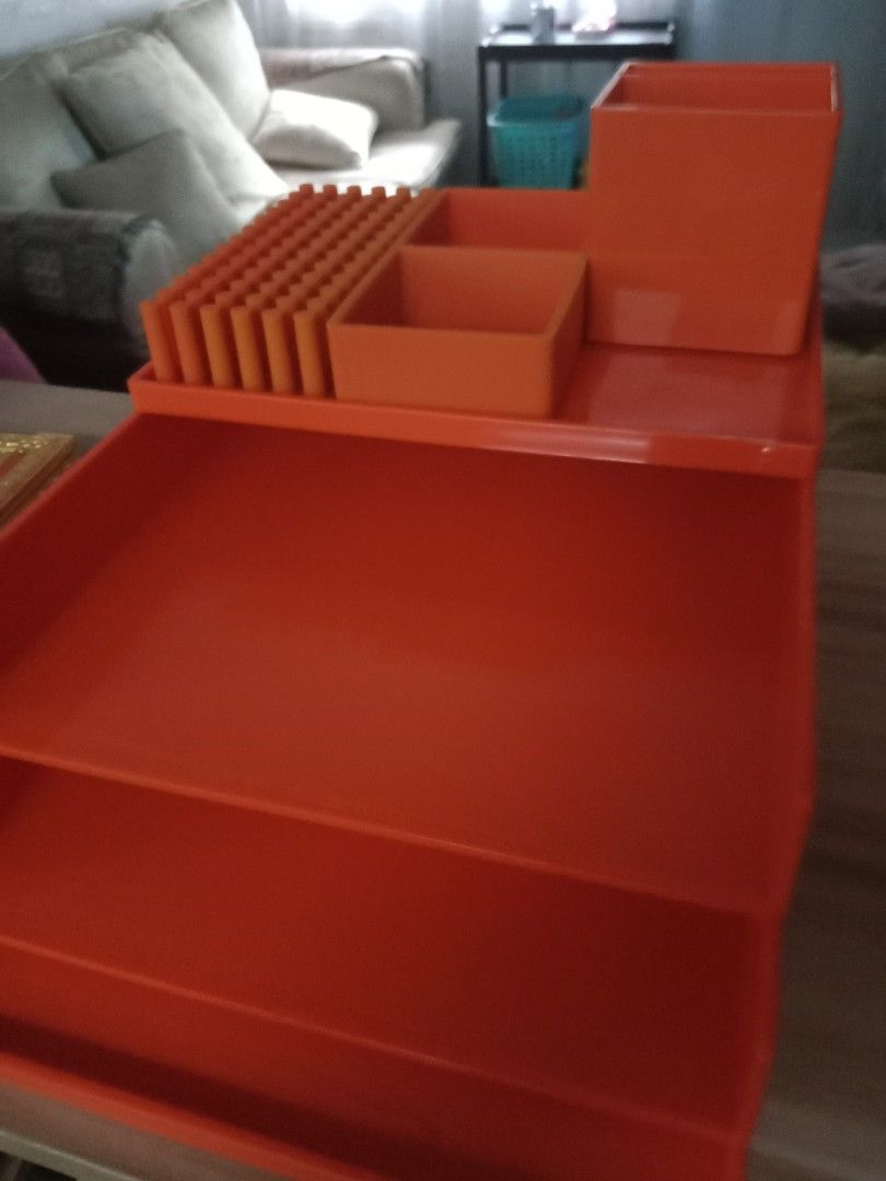 Poppin Orange Stacked Tray, Furniture & Home Living, Home Improvement ...