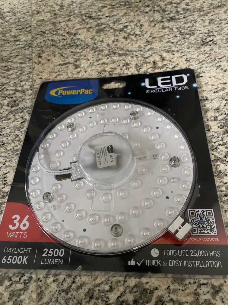 Powerpac LED circular 36W Daylight, Furniture & Home Living, Lighting ...