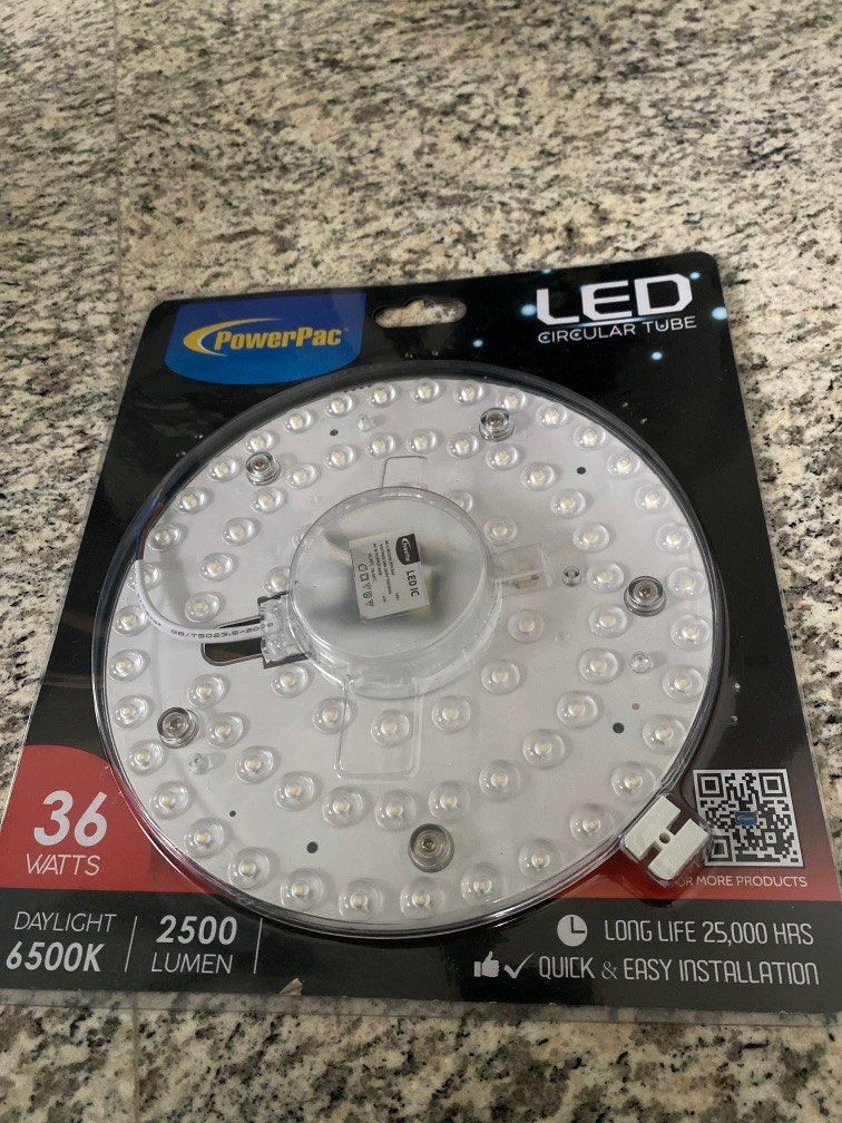 Powerpac LED circular 36W Daylight, Furniture & Home Living, Lighting ...
