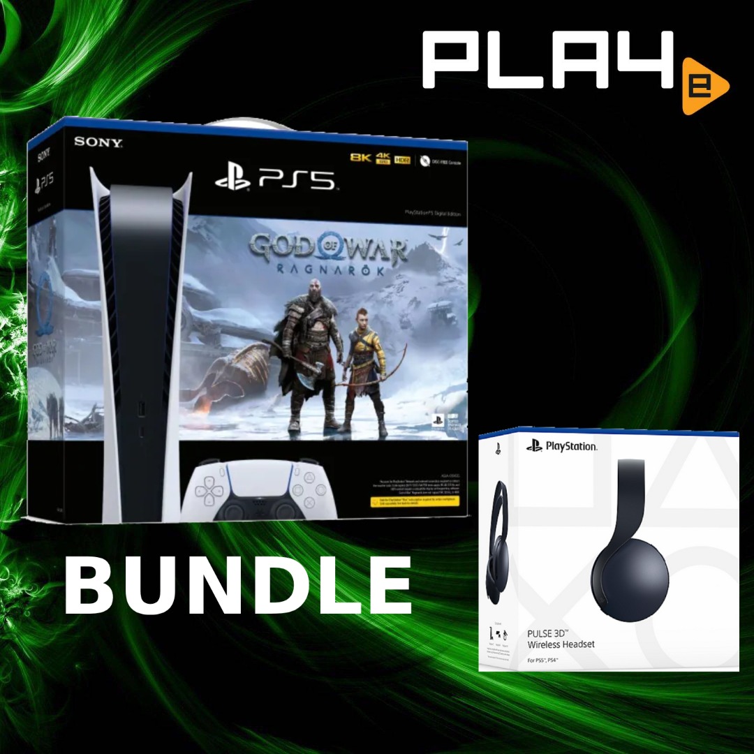 (Pre-order) PS5 Digital Version God of War Ragnarök Bundle + PS5 Pulse 3D Wireless Headset Black ...
