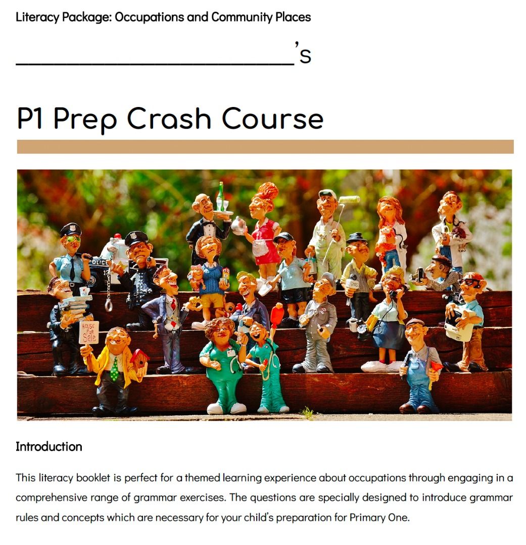 Primary 1 Prep Worksheet (4 Booklets Package) , Hobbies & Toys, Books ...