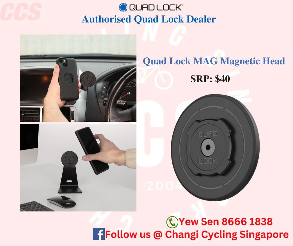 Quad Lock MAG Magnetic Head, Mobile Phones & Gadgets, Mobile & Gadget ...