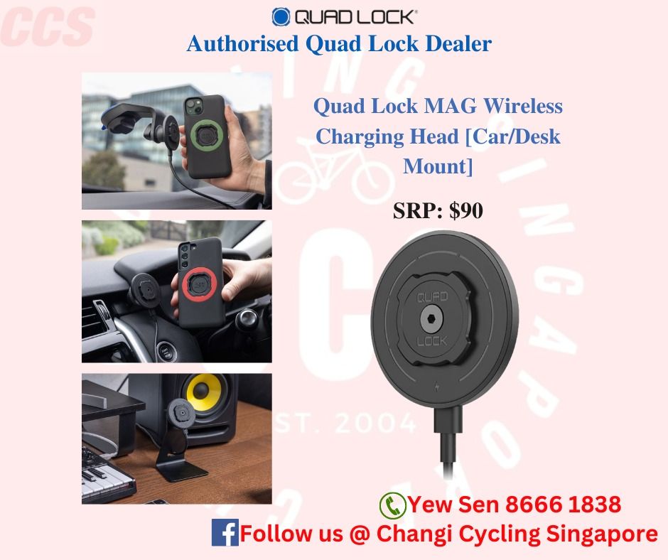 Quad Lock MAG Wireless Charging Head [Car/Desk Mount], Mobile Phones ...
