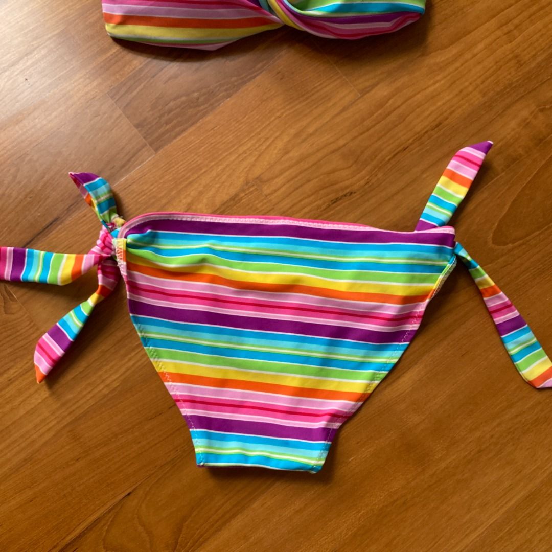Rainbow Candy Striped Two-piece Bikini Set, Women's Fashion, Swimwear, Bikinis & Swimsuits on ...