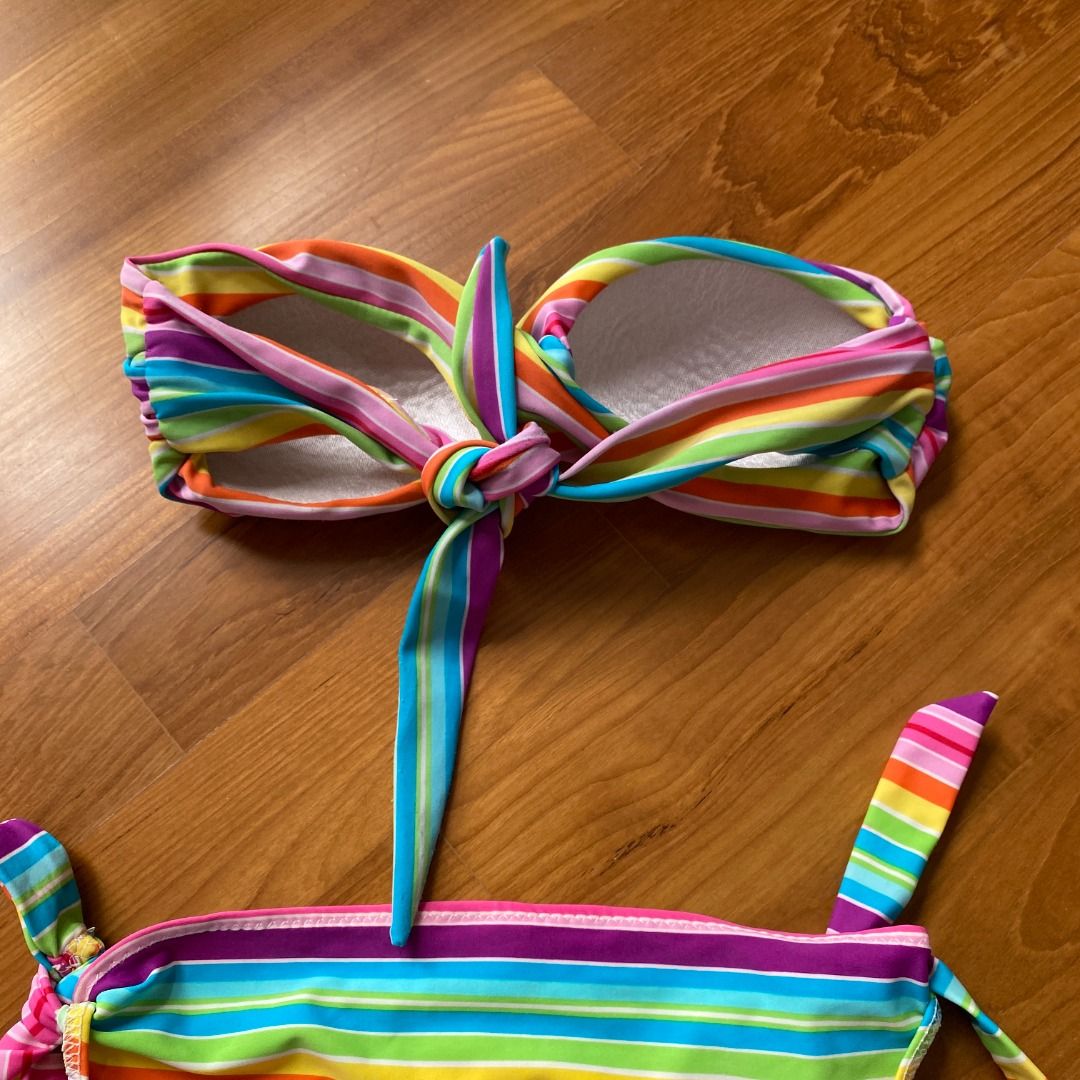 Rainbow Candy Striped Two-piece Bikini Set, Women's Fashion, Swimwear, Bikinis & Swimsuits on ...