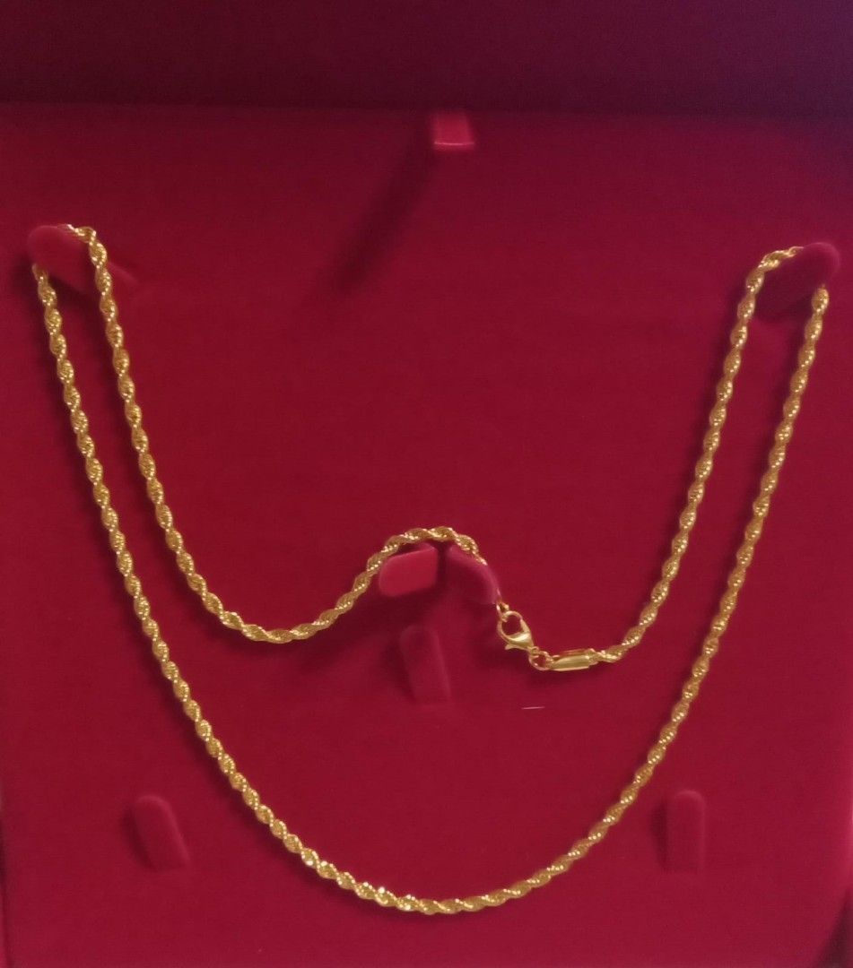 Rantai Emas 24k Saduran Emas Untuk Lelaki, Men's Fashion, Watches ...