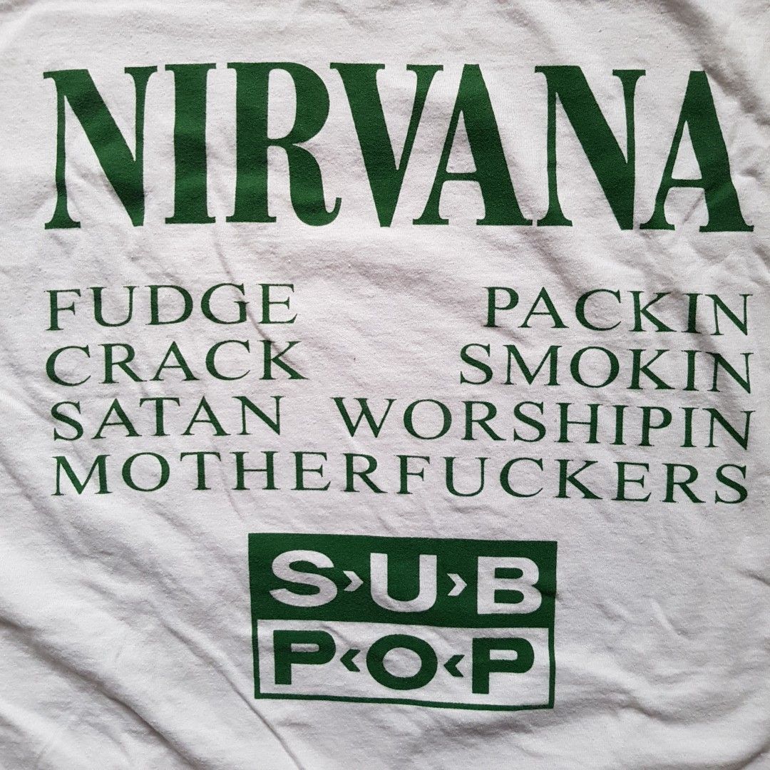Rare 90s 1989 Nirvana Sub Pop Records vintage Bleach era stripper tee t ...