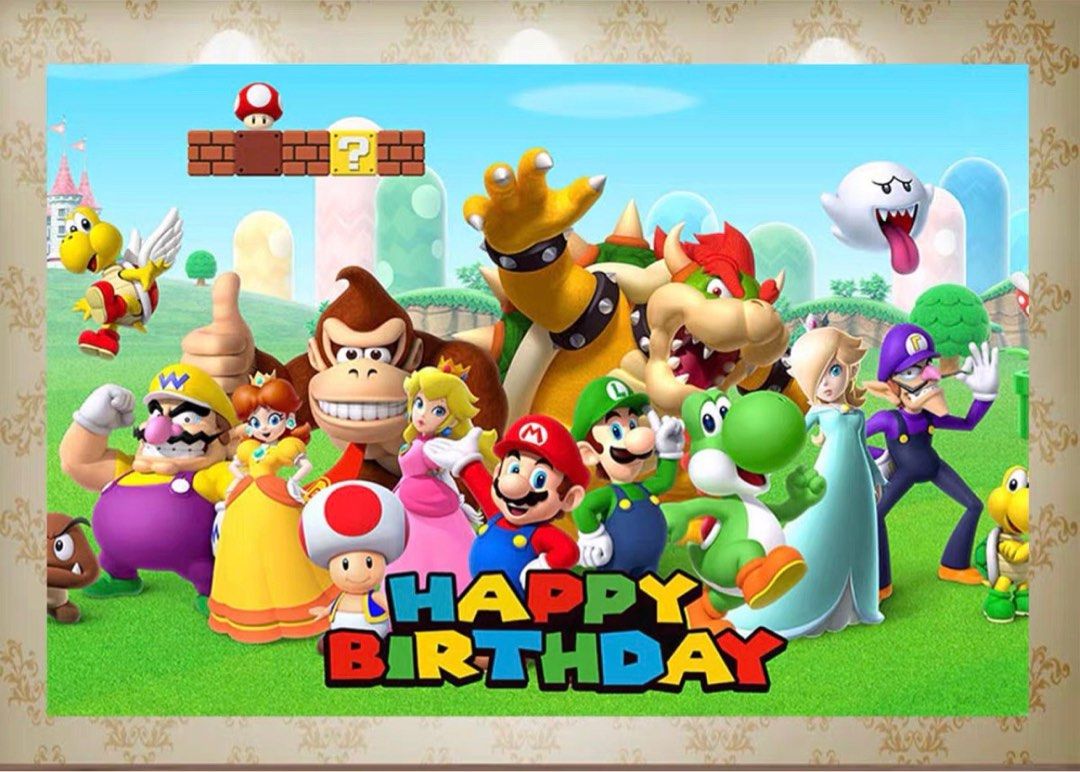 [Ready Stock] New Arrival ~ The Super Mario ( Design 4) Happy birthday ...