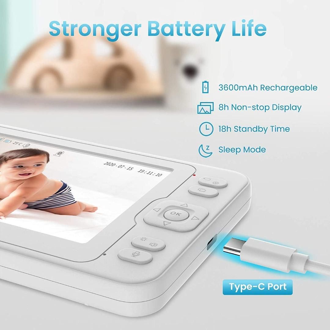 Ready stock! Pelaby Baby Monitor with Camera and Audio, Wide Angle ...
