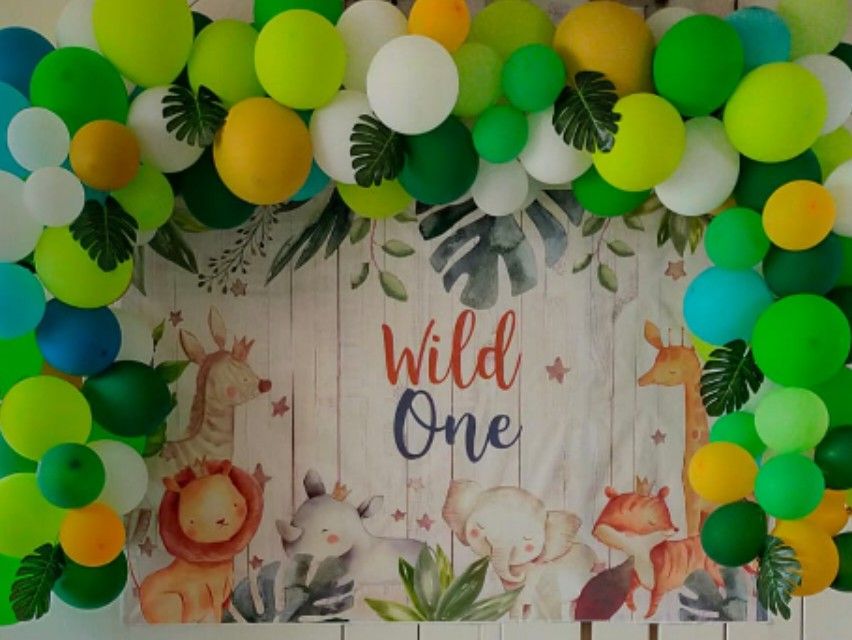 SAFARI THEME BACKDROP WILD ONE, Hobbies & Toys, Stationery & Craft ...
