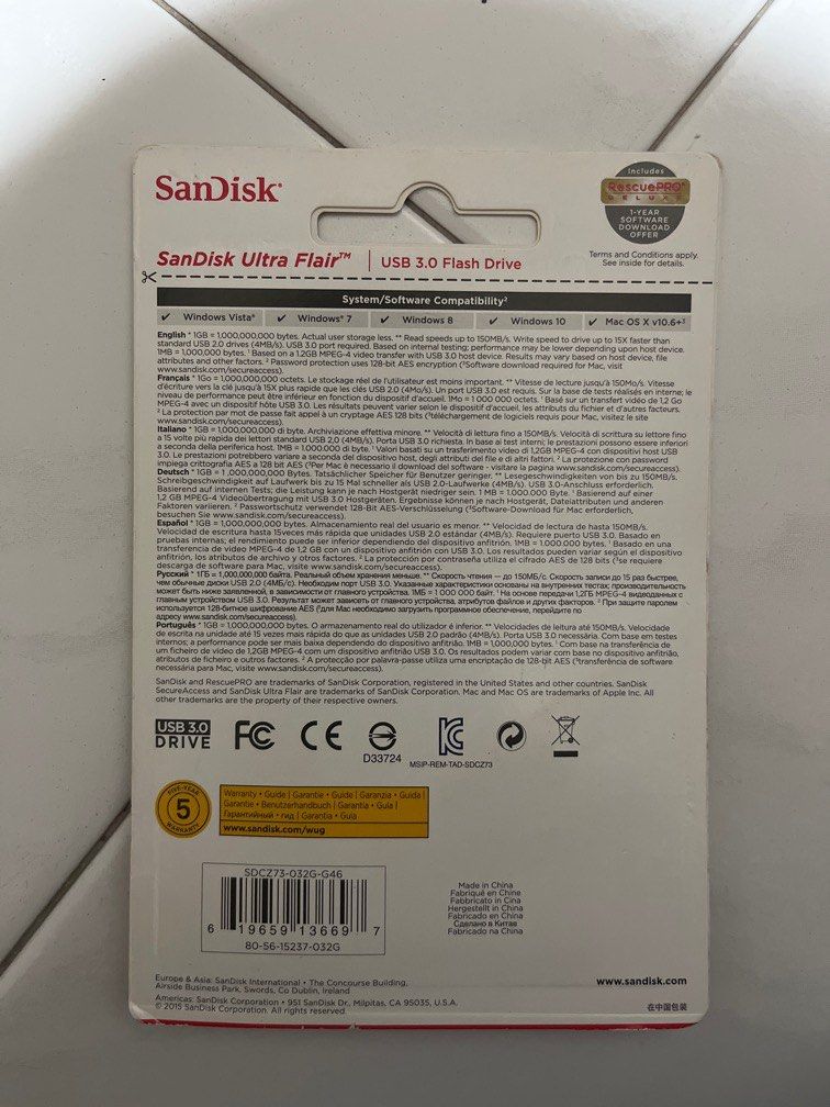 SanDisk Ultra Flair USB 3.0 Flash Drive, Computers & Tech, Parts ...