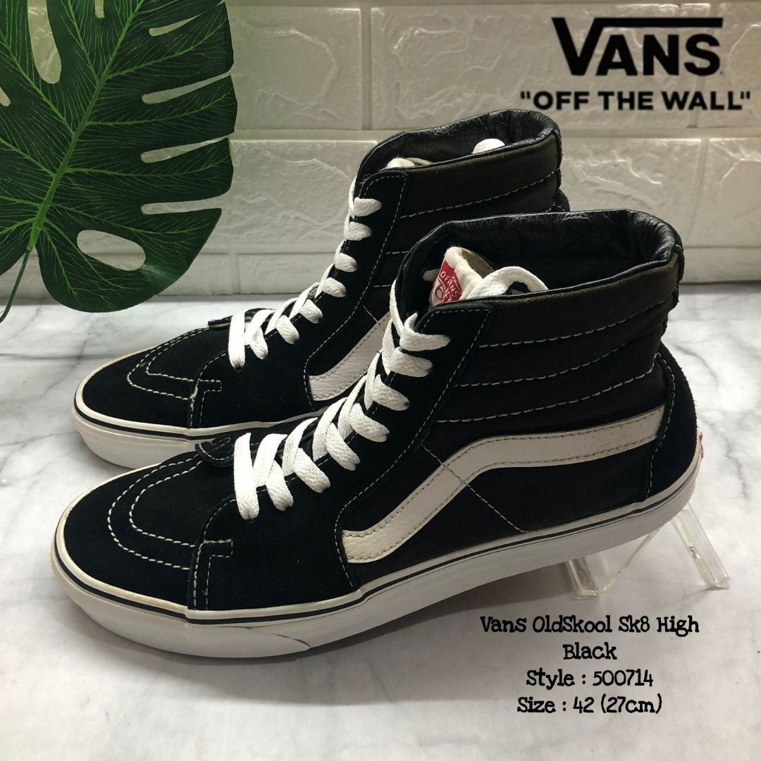 Sepatu Vans 500714 Old Skool Sk8 High sneakers size 42, Fesyen Pria ...