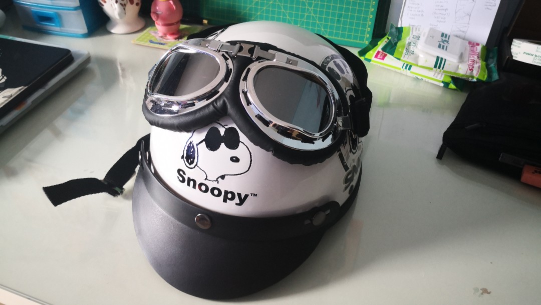 Snoopy Helmet (with goggles), Sports Equipment, Other Sports Equipment ...