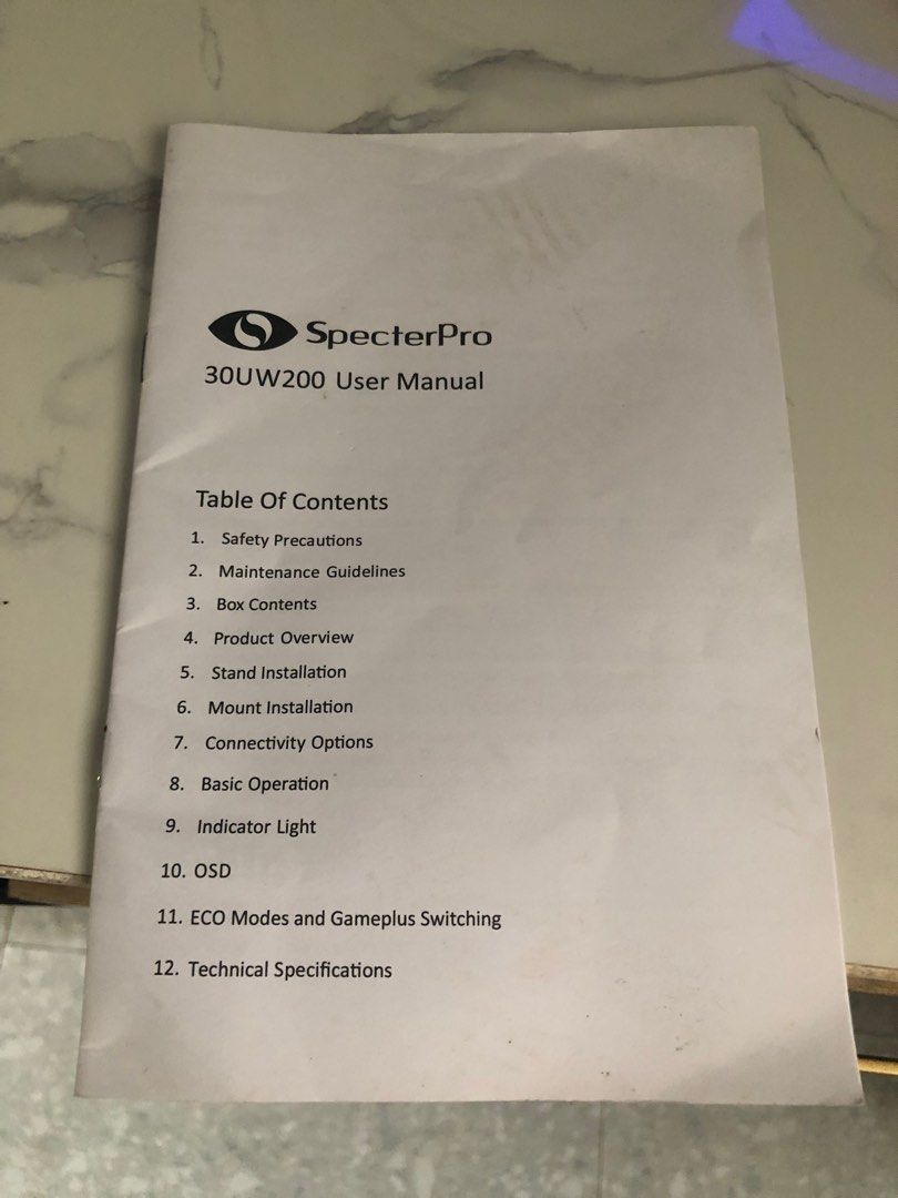 Specterpro 30UW200 Ultrawide Curved Monitor, Computers & Tech, Parts ...