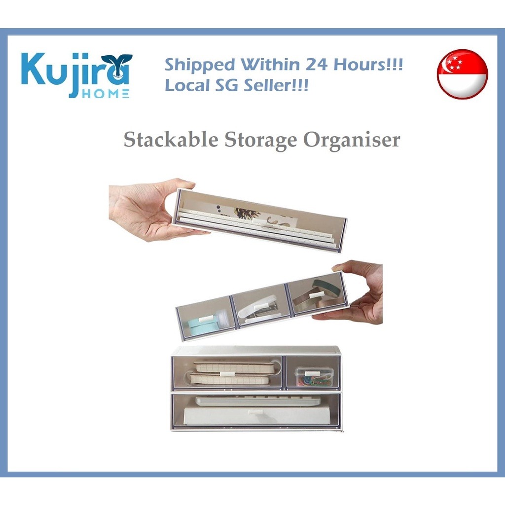 Stackable Desktop Table Storage Box Organizer Cosmetic for Office Multi-Function Combination ...