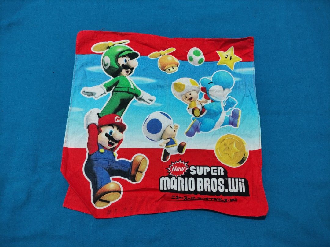 Super Mario Bros Wii Nintendo Handkerchief Hanky Panyo, Hobbies & Toys, Toys & Games on Carousell