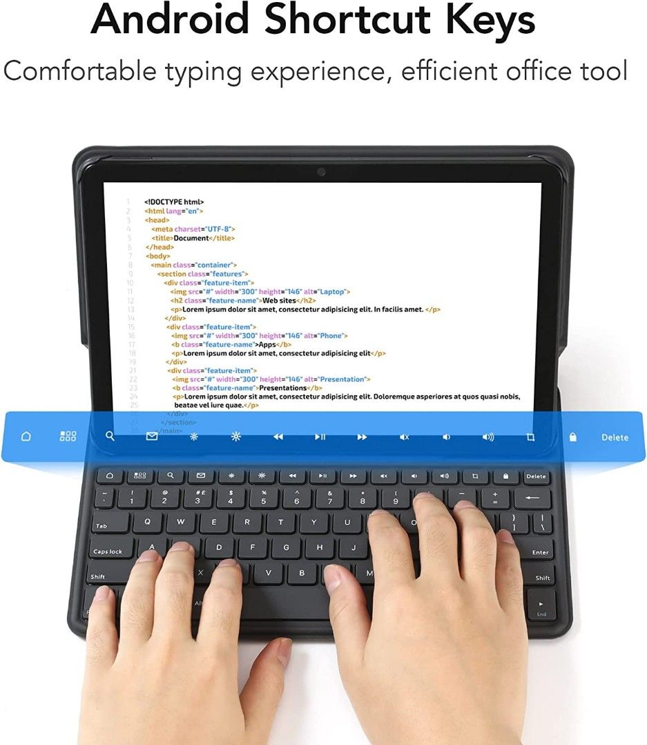 TCL TAB 10s keyboard Case (Drak gray), 電腦＆科技, 電腦周邊及配件, 電腦鍵盤及相關產品 ...