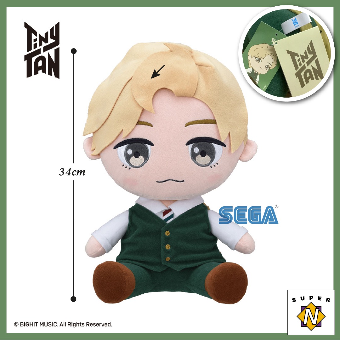 TinyTAN - "V" (Tae-Hyung of BTS) ~Dynamite~ Mega Jumbo Sitting Plush Toy by Sega Japan / 34cm ...