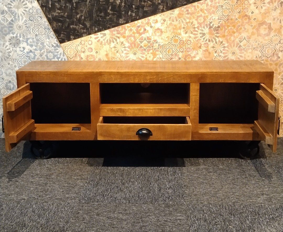 TV Console with wheels., Furniture & Home Living, Furniture, TV ...