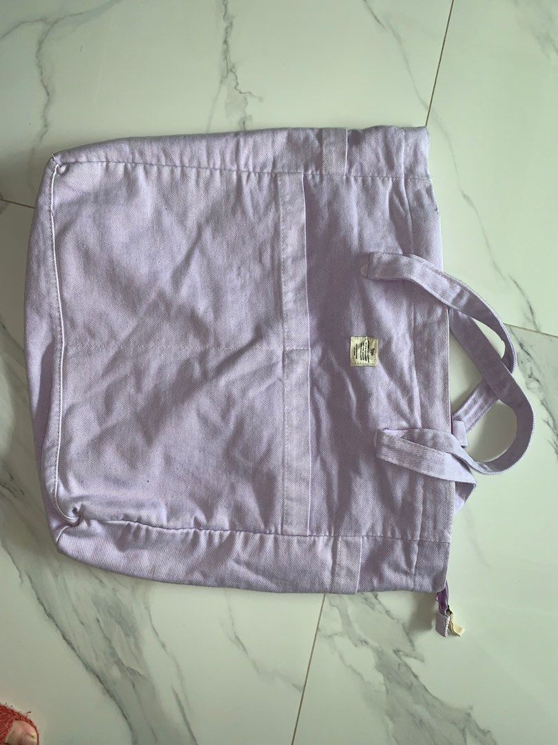 Typo purple canvas tote bag, Women's Fashion, Bags & Wallets, Tote Bags ...