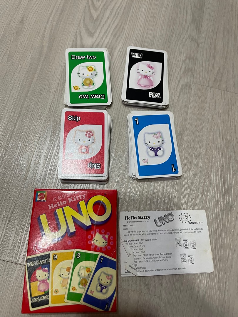 UNO Hello kitty cards, Hobbies & Toys, Toys & Games on Carousell