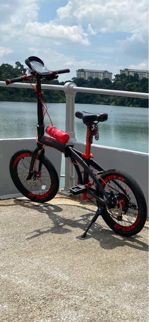 Velo All Star foldable bike Red Black, Sports Equipment, Bicycles & Parts, Bicycles on Carousell