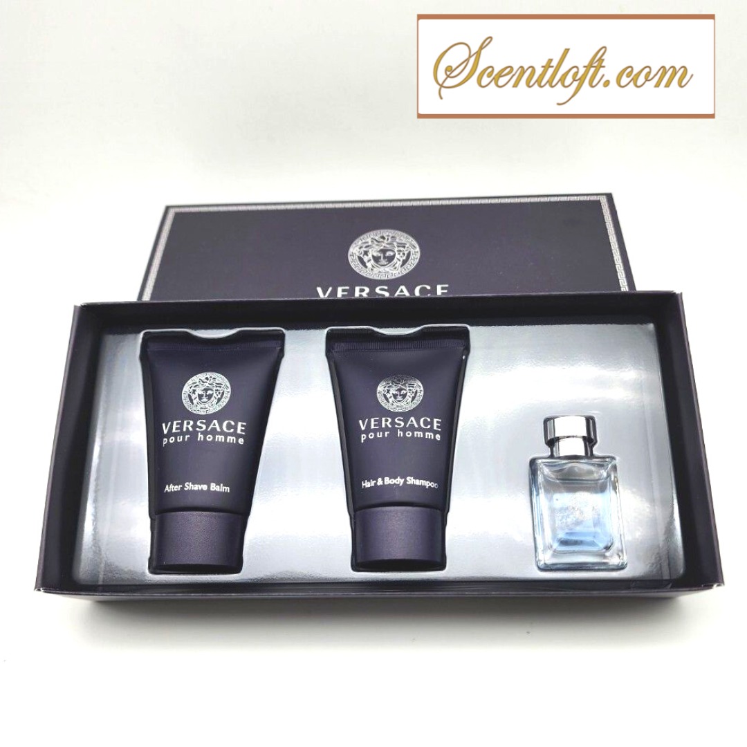 VERSACE Pour Homme 3-piece miniature sample set, Beauty & Personal Care ...