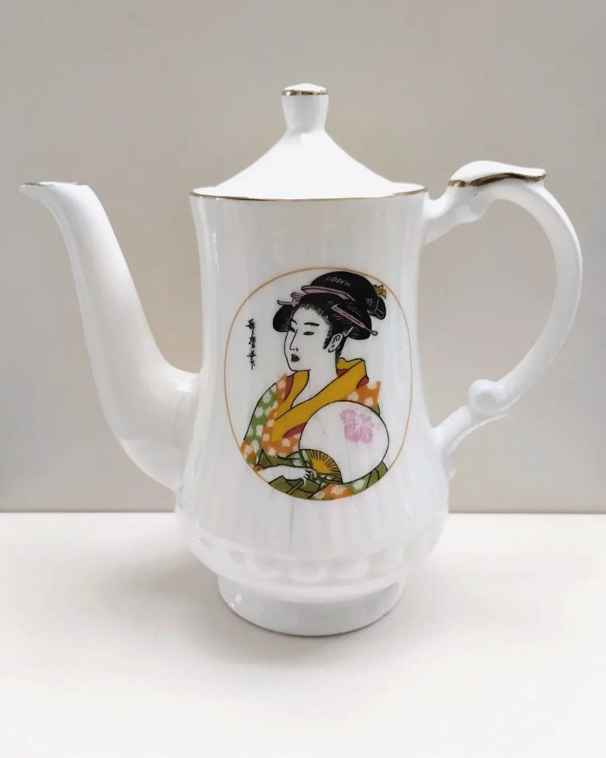 Vintage Japanese Coffee Pot with Geisha Design, Kitchen & Appliances di ...