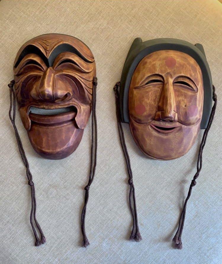 Vintage Traditional Korean Hahoe Masks, Furniture & Home Living, Home ...