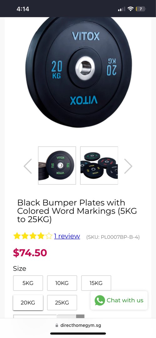 Vitox Olympic bumper plates, Sports Equipment, Exercise & Fitness ...