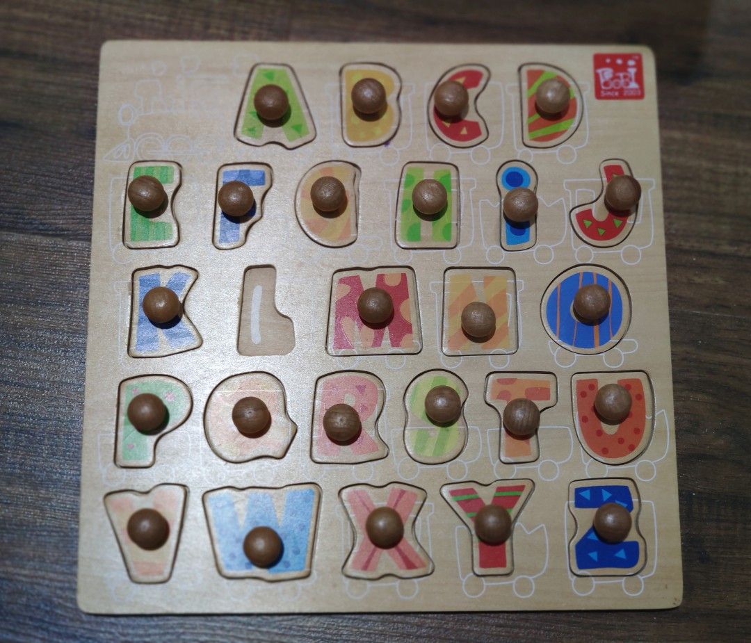Wooden Puzzle Alphabet, Hobbies & Toys, Toys & Games on Carousell