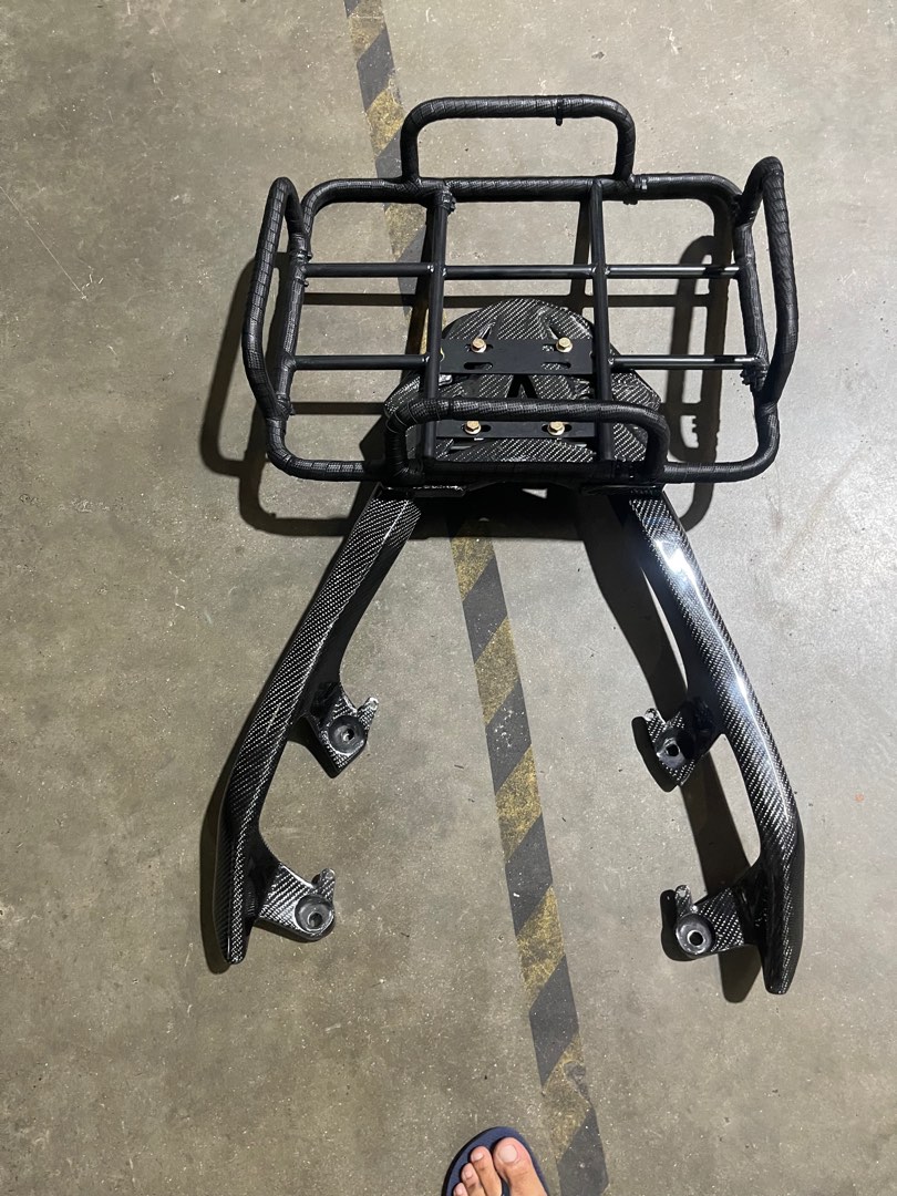 Xmax pillion bar plus rack carbon, Sports Equipment, Bicycles & Parts ...