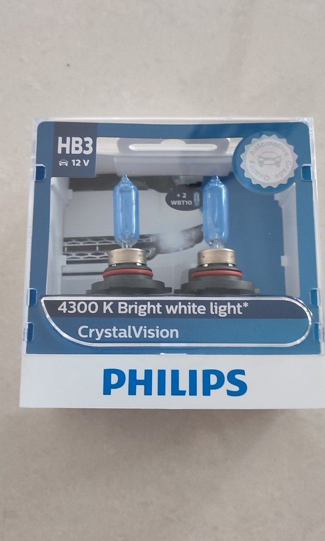 Philips Crystal Vision HB3 Halogen Headlight Bulb 4300K, Car ...