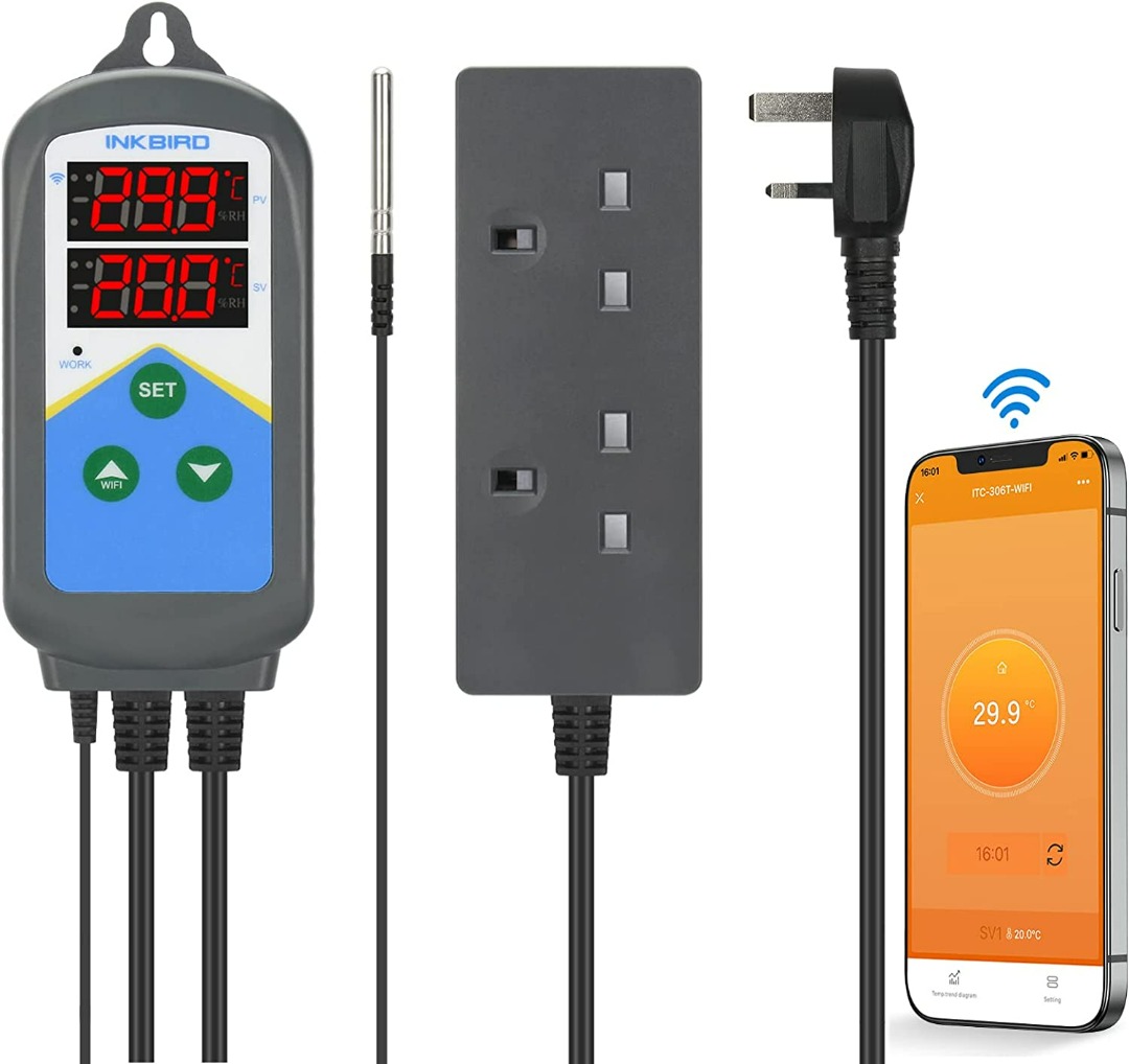 2920 Inkbird Itc 306t Wifi Thermostat Digital Reptile Thermostat Day Night Temperature