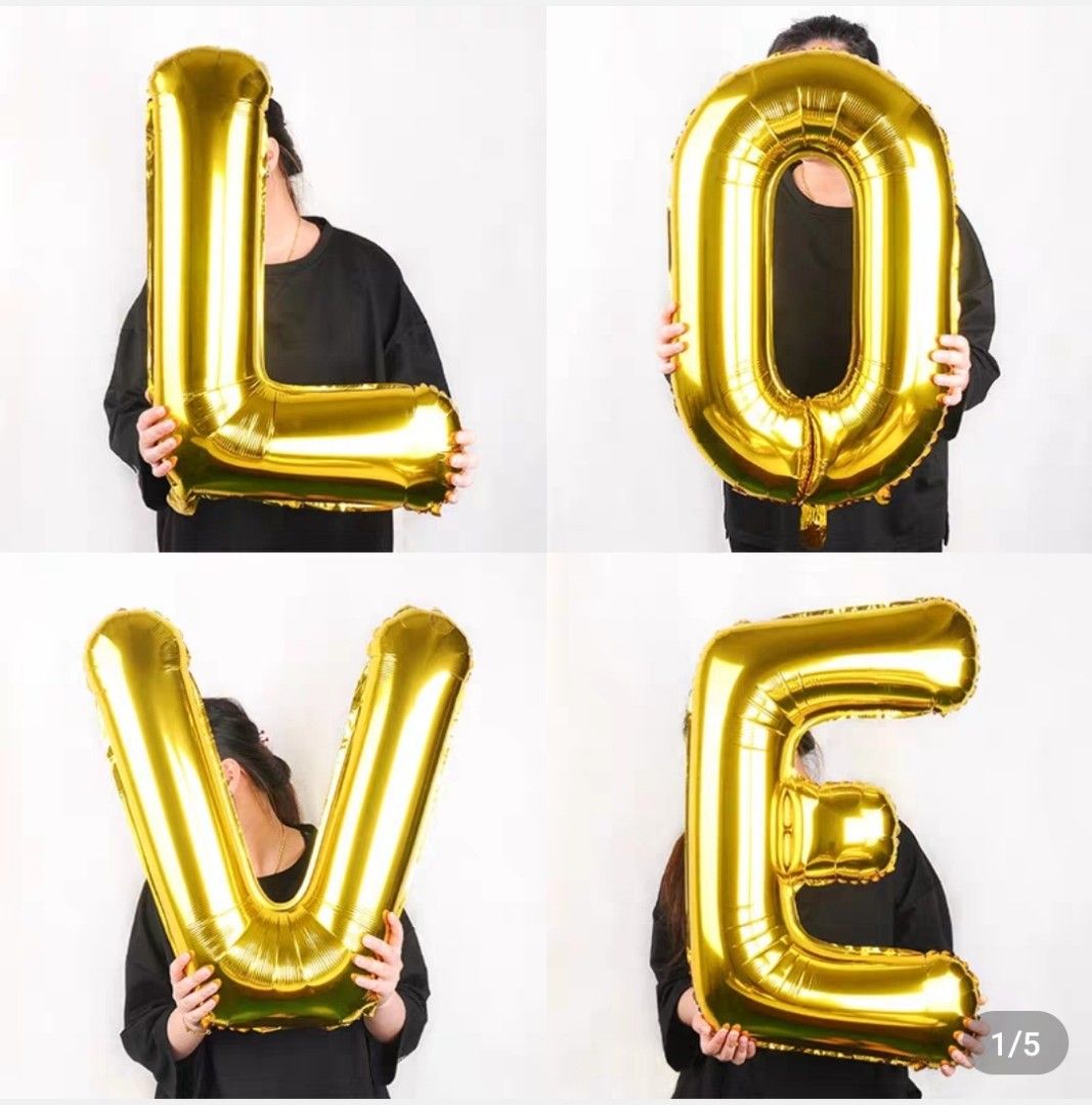 32inch LOVE Letter Balloons (Silver) Wedding / Proposal, Hobbies & Toys ...