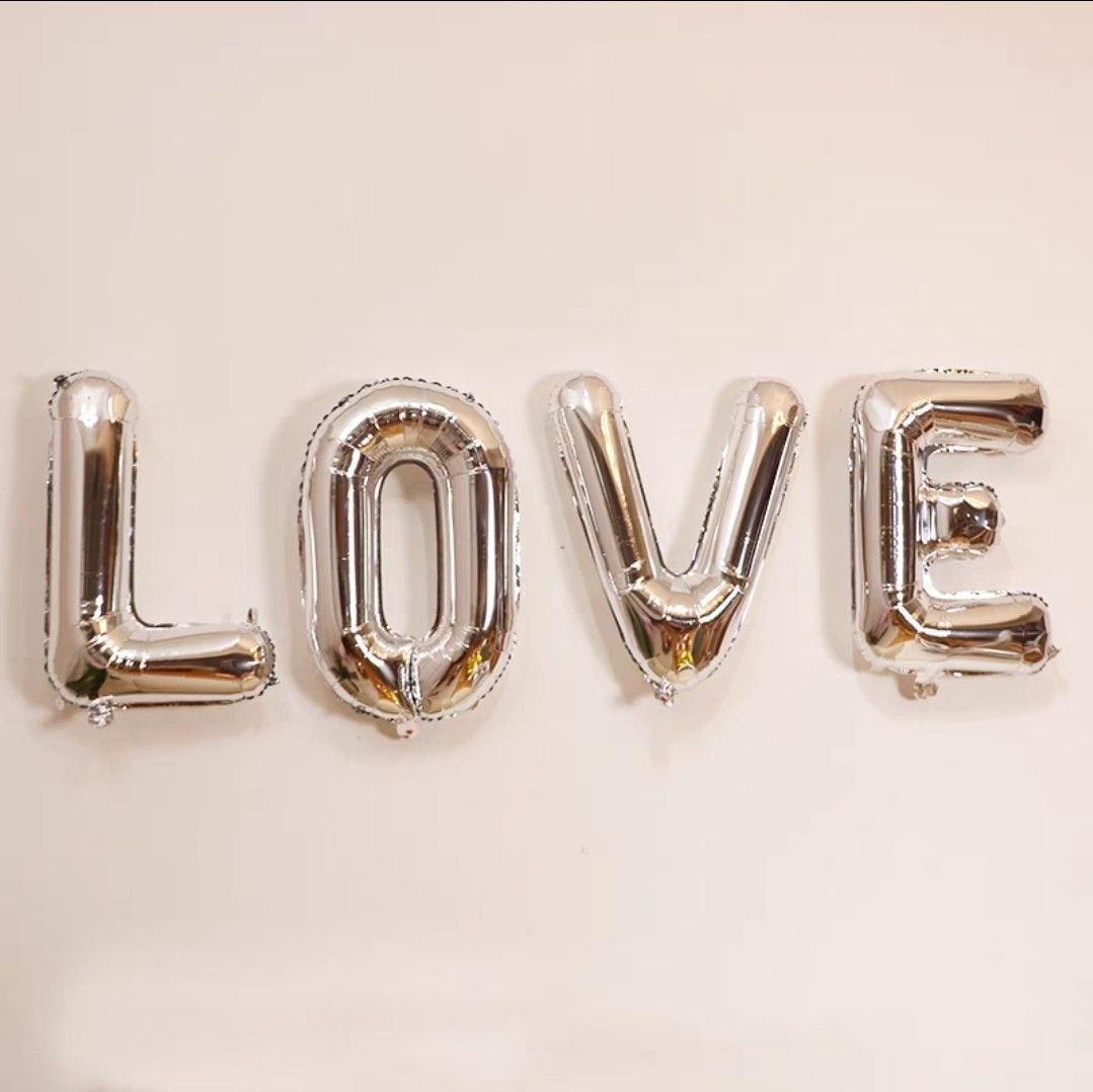 32inch LOVE Letter Balloons (Silver) Wedding / Proposal, Hobbies & Toys ...