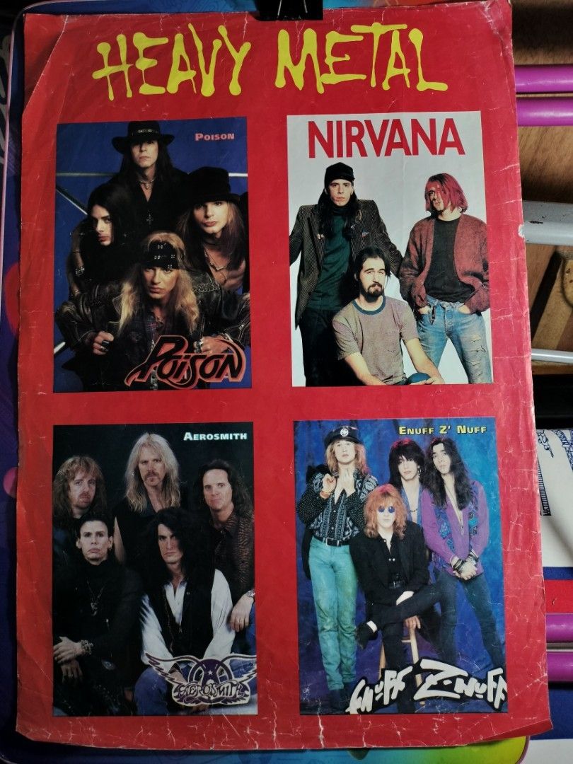 90's VINTAGE POSTER HEAVY METAL, Hobbies & Toys, Memorabilia ...