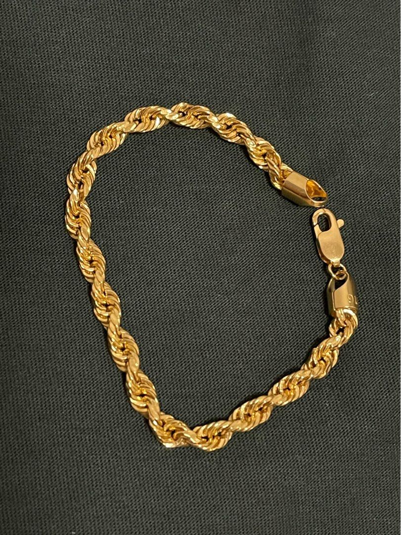 916/22k Hollow Rope Bracelet, Women's Fashion, Jewelry & Organisers ...