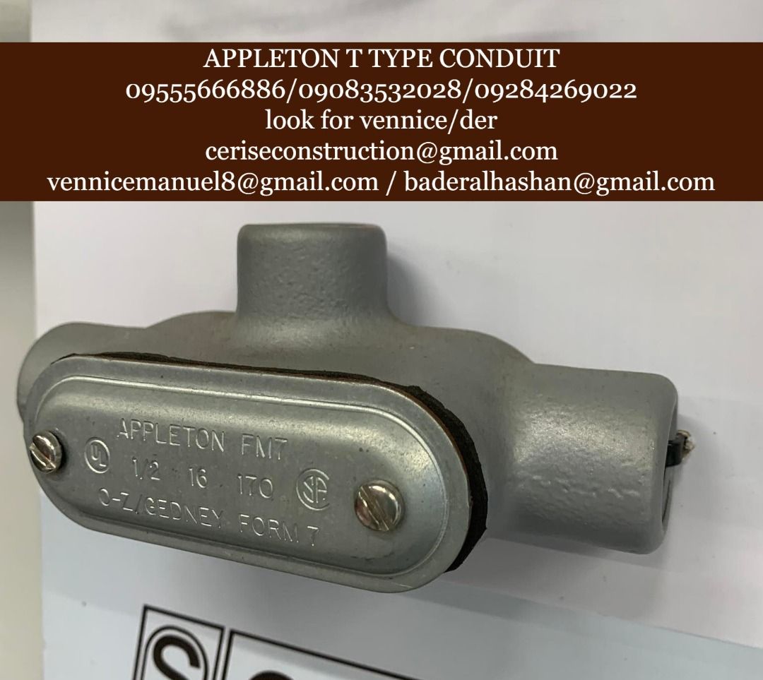 APPLETON T TYPE CONDUIT, Commercial & Industrial, Construction Tools ...
