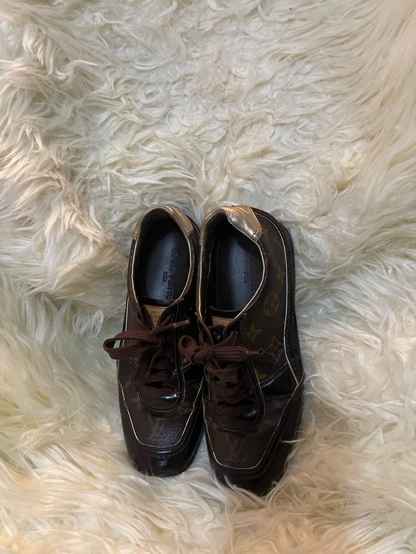 Authentic LV Front row Leather sneakers/rubber shoes, Women's Fashion ...