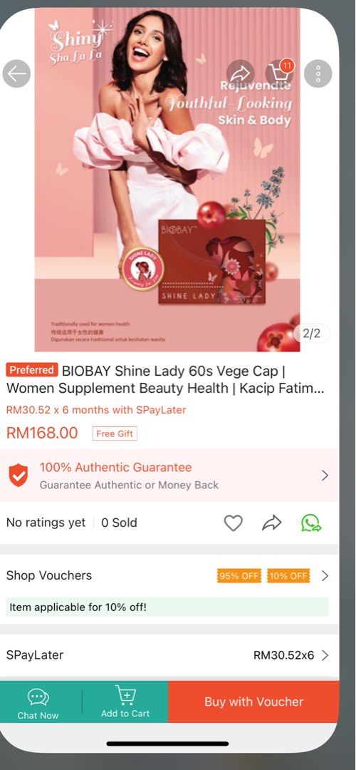 Biobay Shine Lady 60 capsules, Health & Nutrition, Health Supplements ...