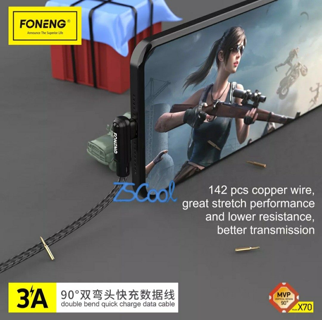 [BNIB] Foneng Double Bending Braid Game Cable, Computers & Tech, Parts ...