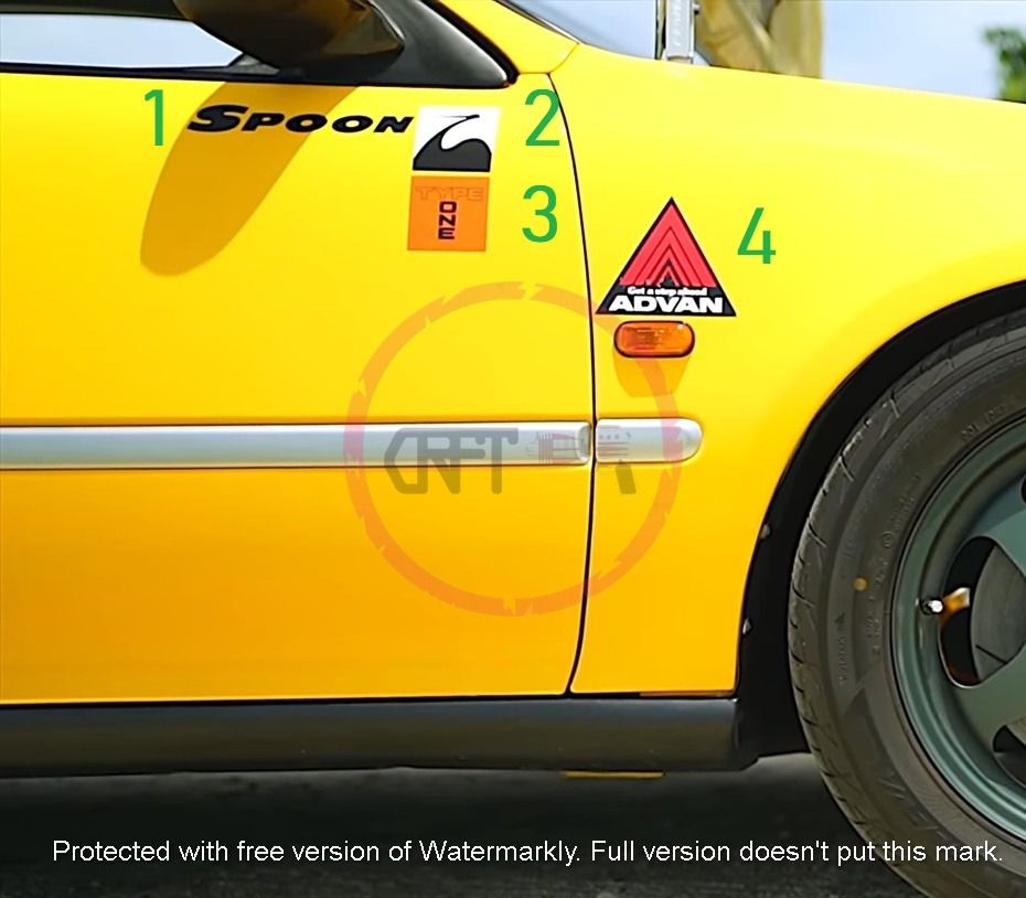 CFS492 Honda Spoon Door Pintu Stiker Sticker Vinyl Decal Stripes ...