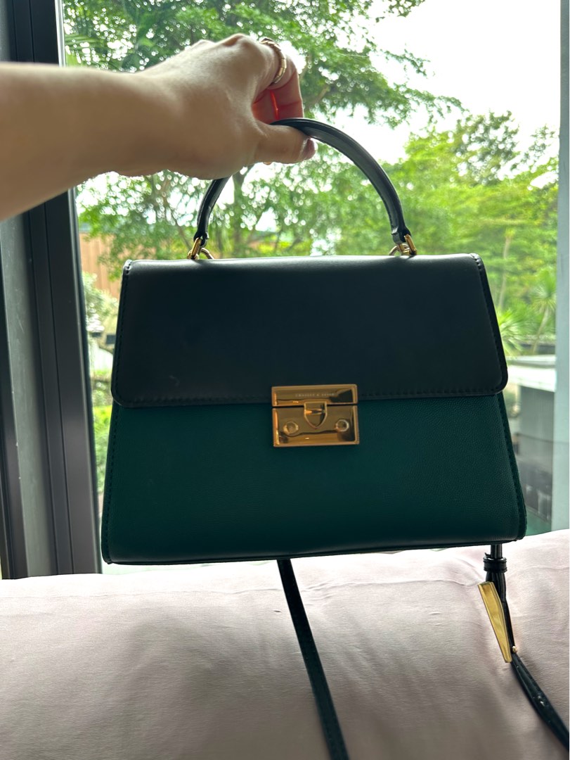 Charles & Keith - Emerald Green Top Handle, Women's Fashion, Bags ...